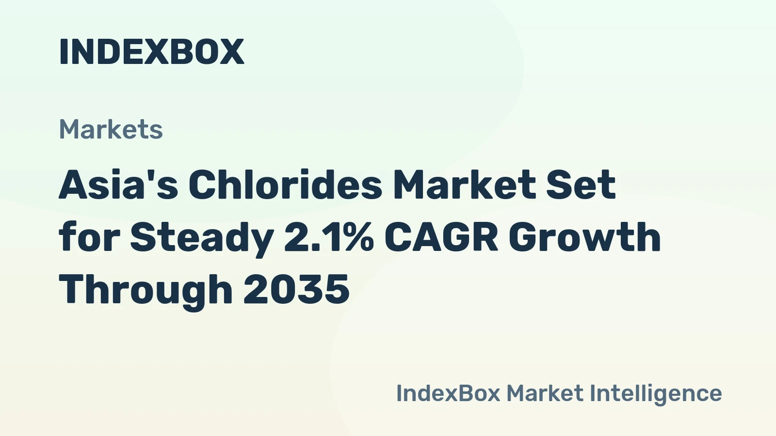 Asia's Chlorides Market Set for Steady 2.1% CAGR Growth Through 2035