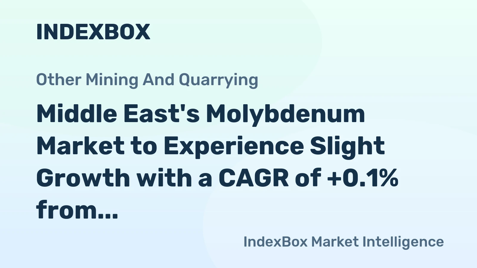 Middle East's Molybdenum Market to Experience Slight Growth with a CAGR of +0.1% from 2024 to 2035