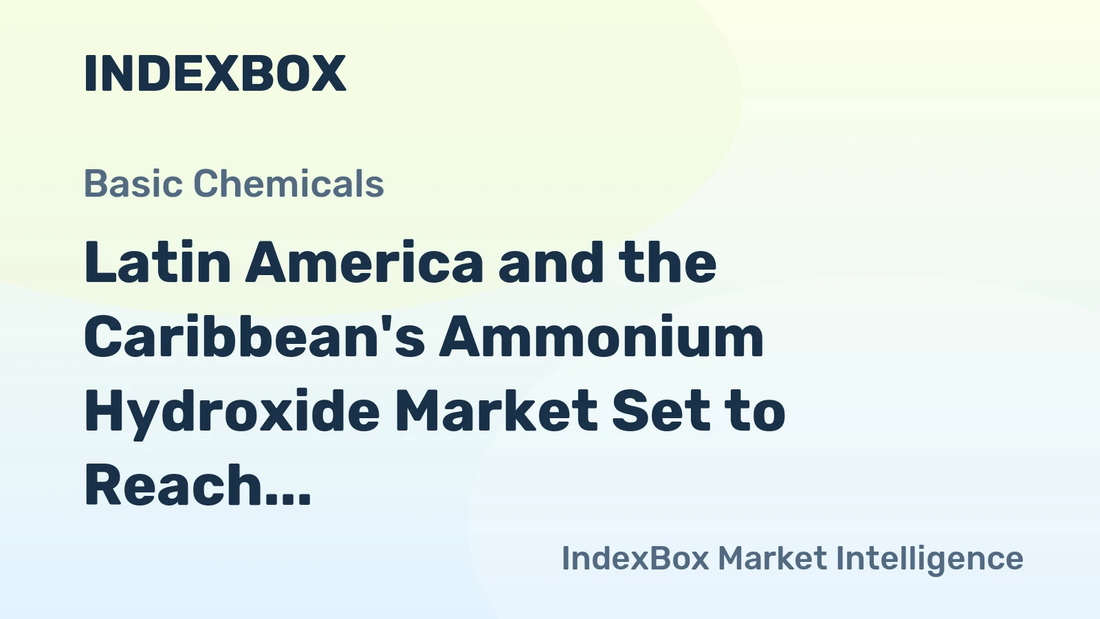 Latin America and the Caribbean's Ammonium Hydroxide Market Set to Reach 1.2M Tons by 2035, Valued at $1.3B