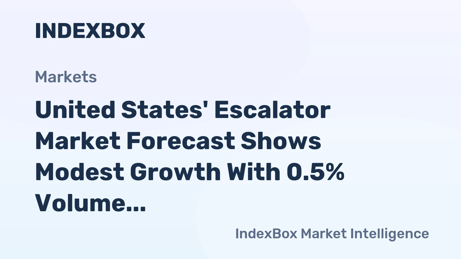 United States' Escalator Market Forecast Shows Modest Growth With 0.5% Volume CAGR Through 2035