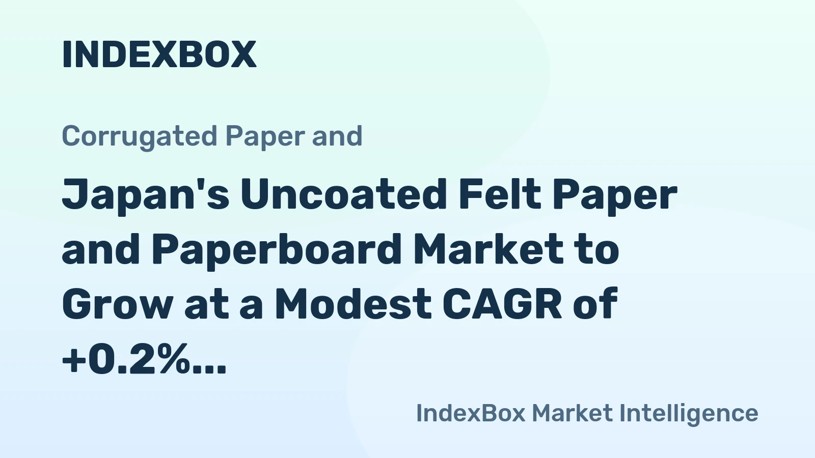 Japan's Uncoated Felt Paper and Paperboard Market to Grow at a Modest CAGR of +0.2% from 2024 to 2035