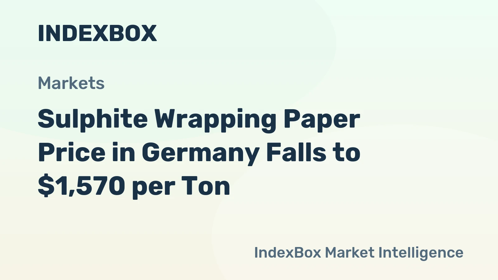 Sulphite Wrapping Paper Price in Germany Falls to $1,570 per Ton