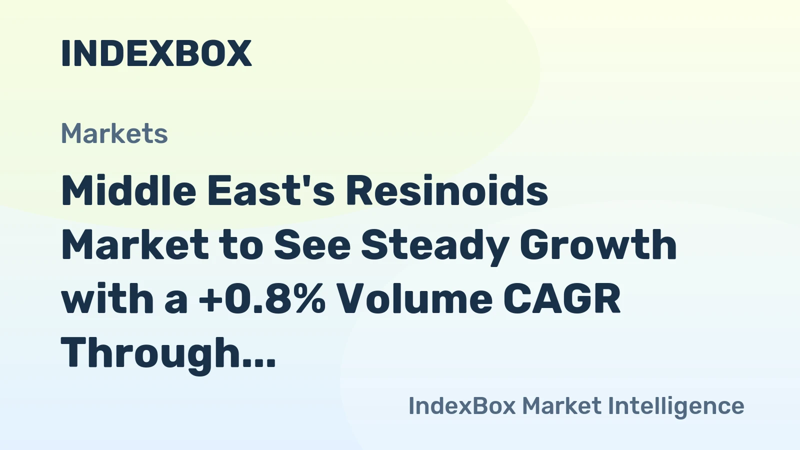 Middle East's Resinoids Market to See Steady Growth with a +0.8% Volume CAGR Through 2035