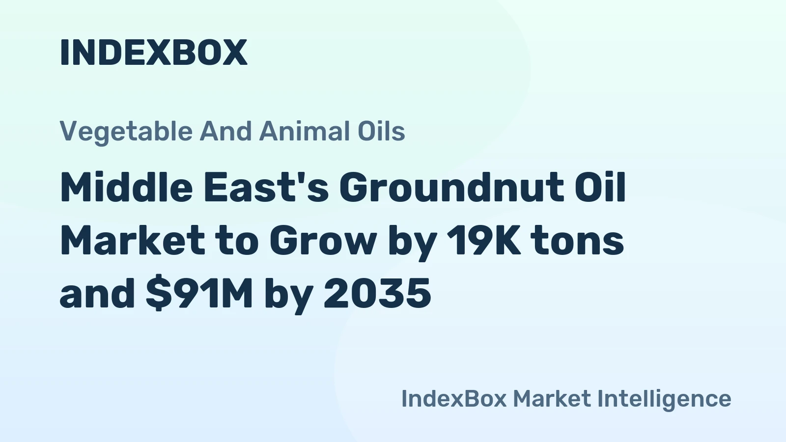 Middle East's Groundnut Oil Market to Grow by 19K tons and $91M by 2035