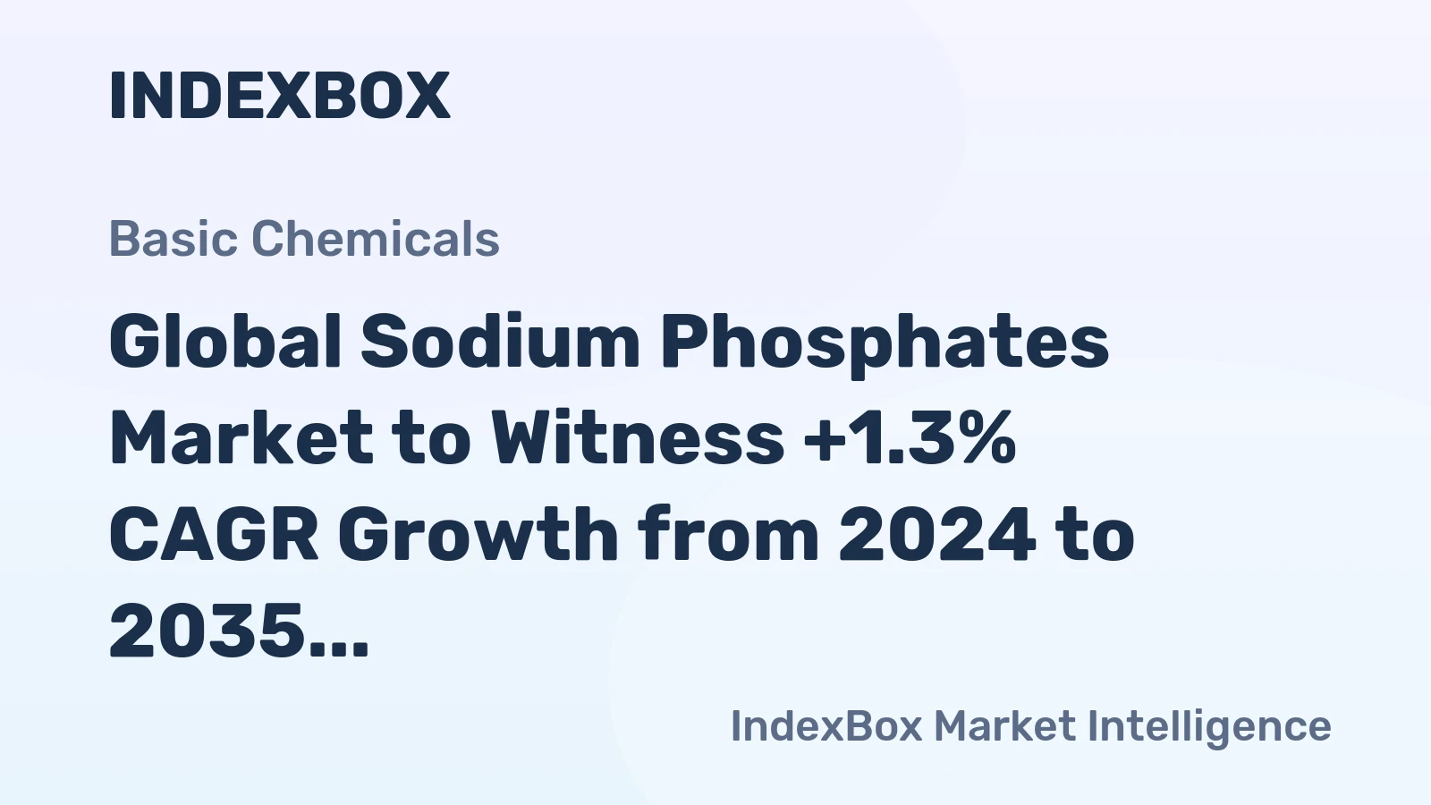Global Sodium Phosphates Market to Witness +1.3% CAGR Growth from 2024 to 2035