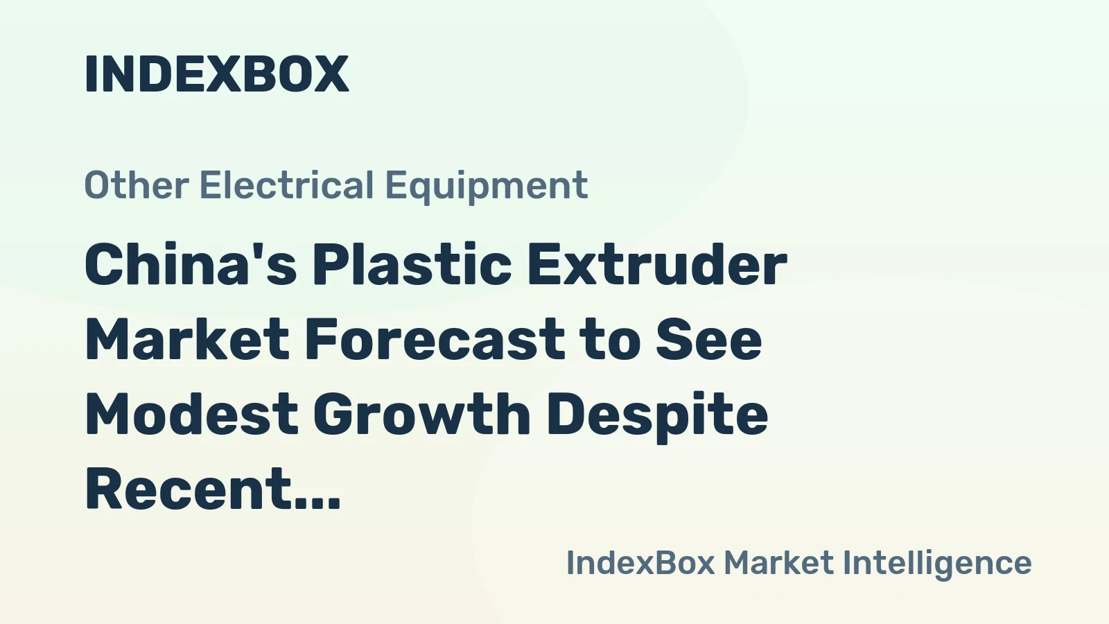 China's Plastic Extruder Market Forecast to See Modest Growth Despite Recent Contraction