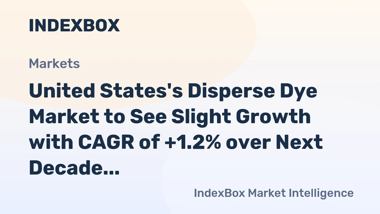 United States's Disperse Dye Market to See Slight Growth with CAGR of +1.2% over Next Decade