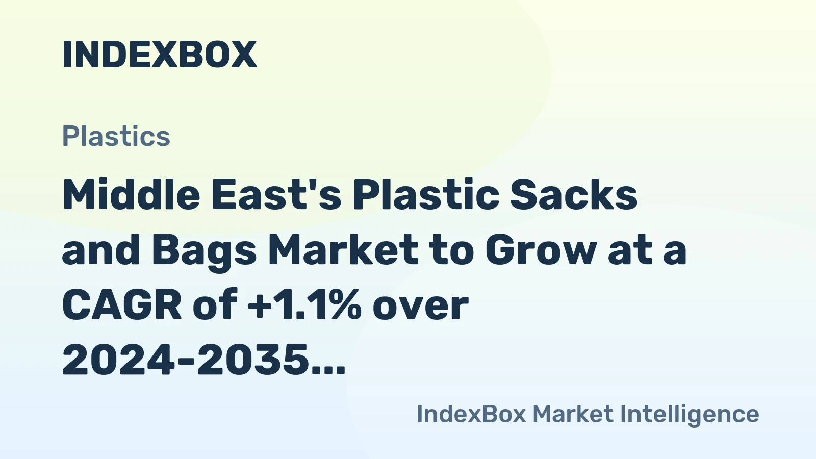 Middle East's Plastic Sacks and Bags Market to Grow at a CAGR of +1.1% over 2024-2035, Reaching $12.9B by 2035