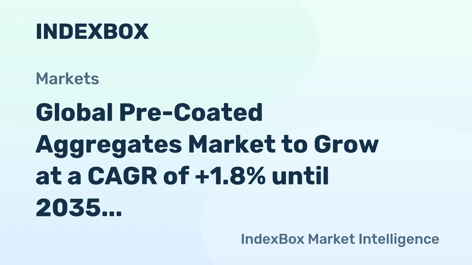 Global Pre-Coated Aggregates Market to Grow at a CAGR of +1.8% until 2035, Reaching 170M Tons