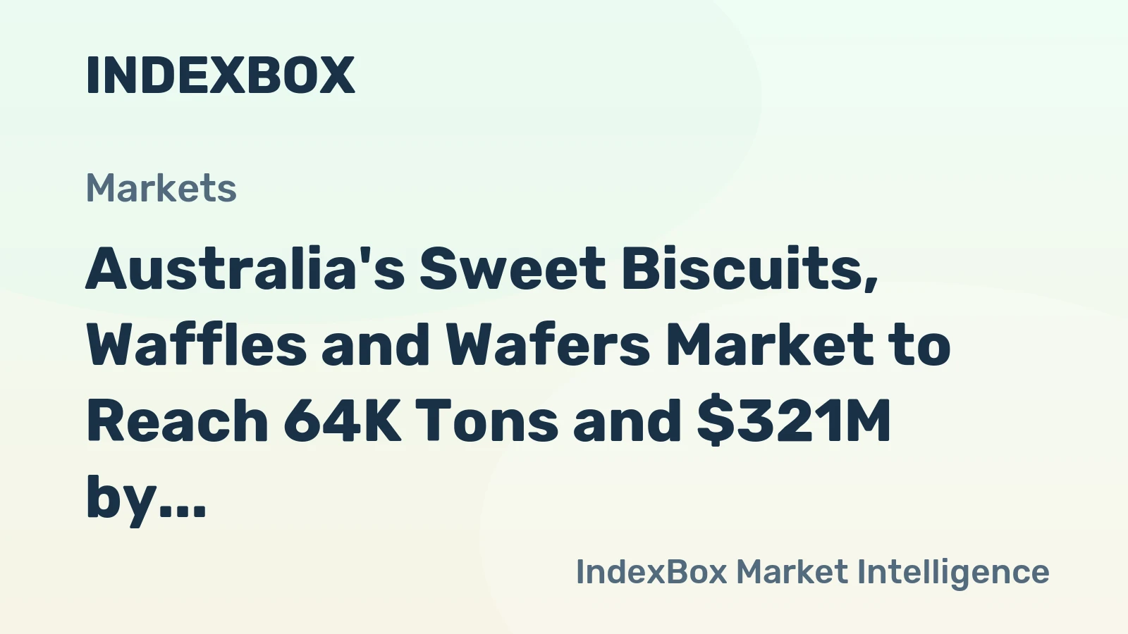 Australia's Sweet Biscuits, Waffles and Wafers Market to Reach 64K Tons and $321M by 2035