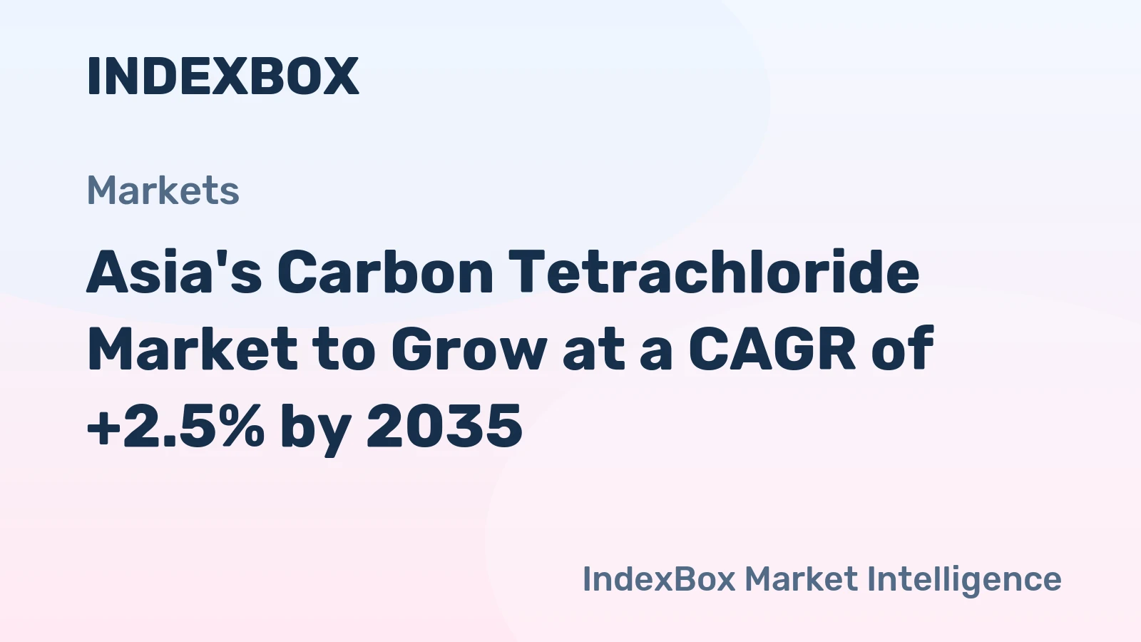 Asia's Carbon Tetrachloride Market to Grow at a CAGR of +2.5% by 2035