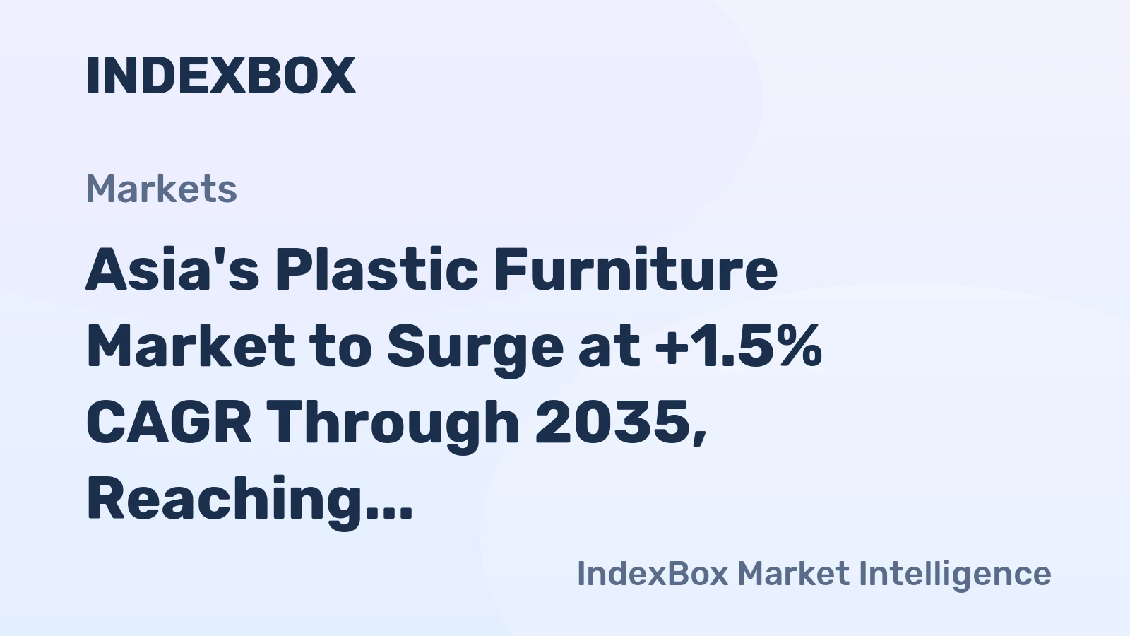 Asia's Plastic Furniture Market to Surge at +1.5% CAGR Through 2035, Reaching $5.6B