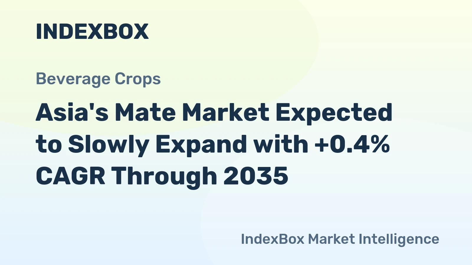 Asia's Mate Market Expected to Slowly Expand with +0.4% CAGR Through 2035
