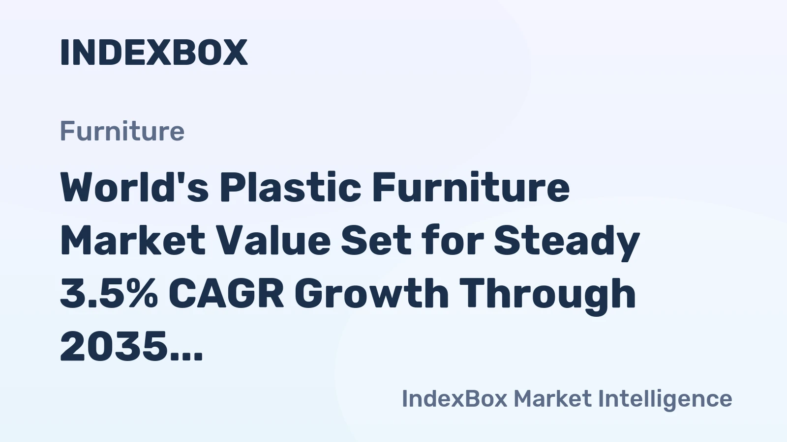 World's Plastic Furniture Market Value Set for Steady 3.5% CAGR Growth Through 2035