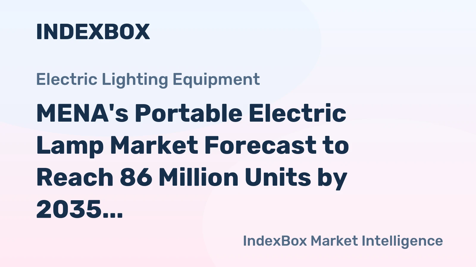 MENA's Portable Electric Lamp Market Forecast to Reach 86 Million Units by 2035 After Recent Contraction