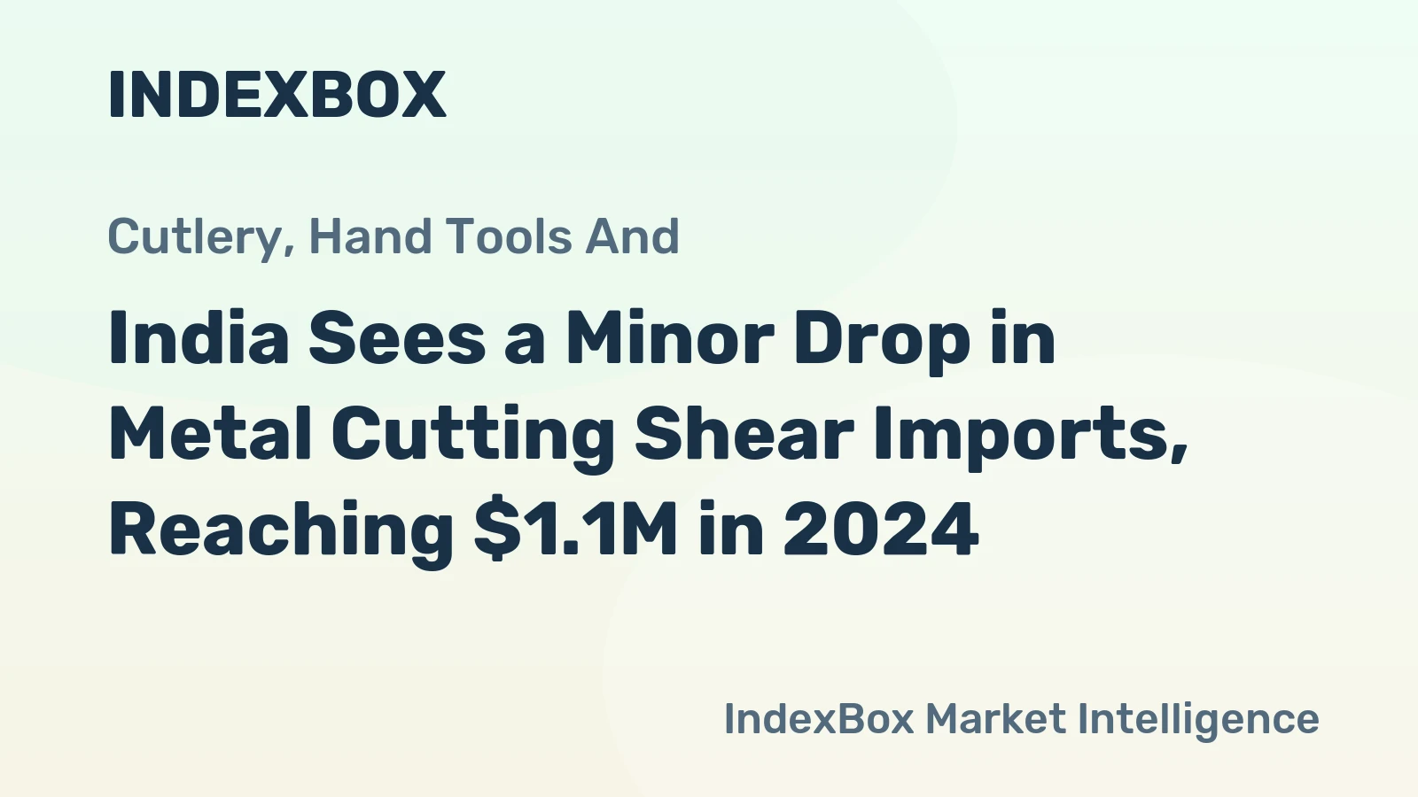 India Sees a Minor Drop in Metal Cutting Shear Imports, Reaching $1.1M in 2024