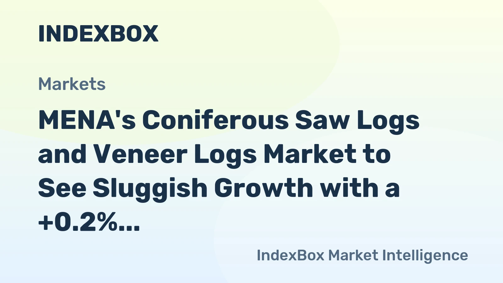MENA's Coniferous Saw Logs and Veneer Logs Market to See Sluggish Growth with a +0.2% Volume CAGR Through 2035
