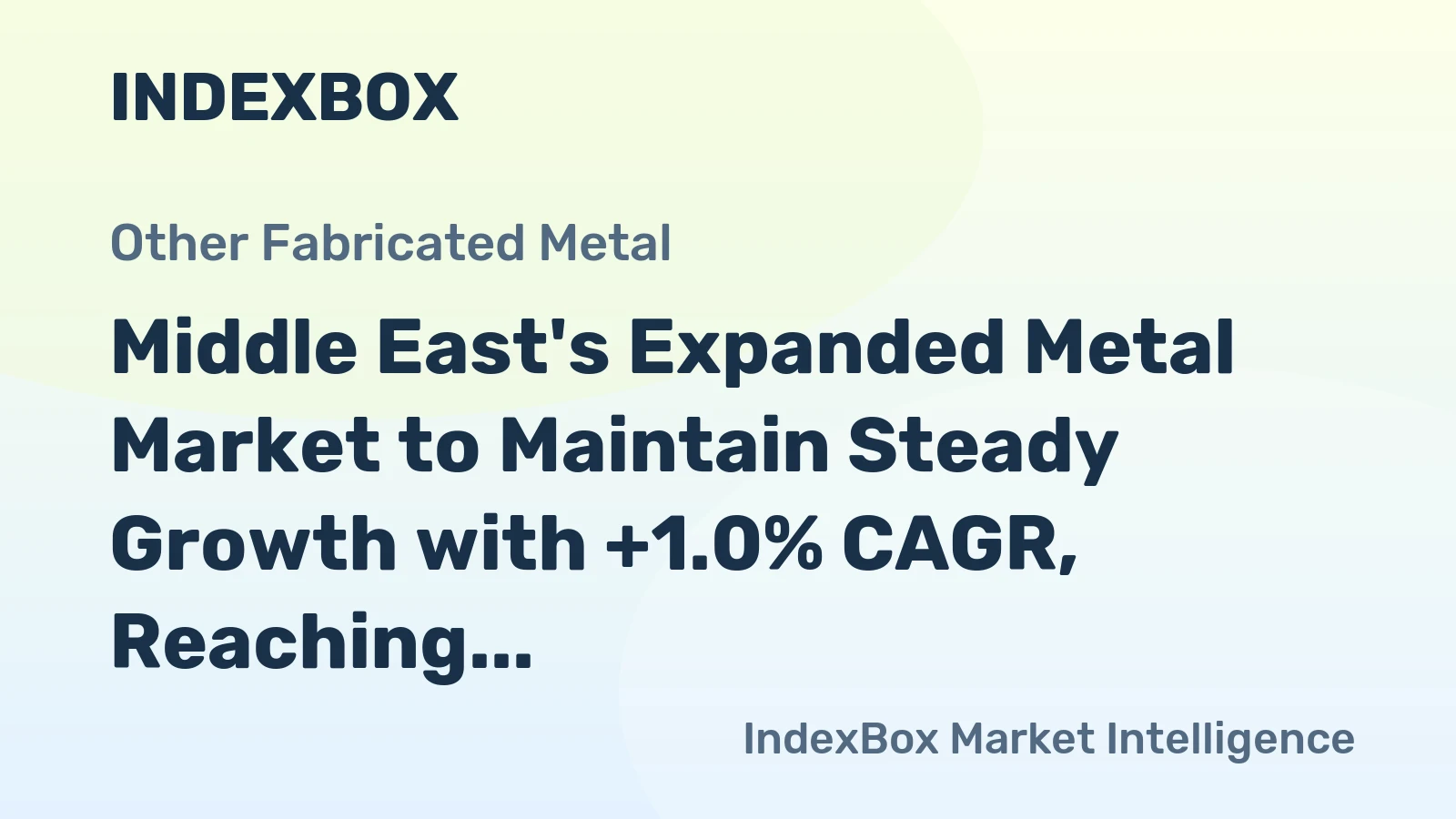 Middle East's Expanded Metal Market to Maintain Steady Growth with +1.0% CAGR, Reaching 115K tons by 2035