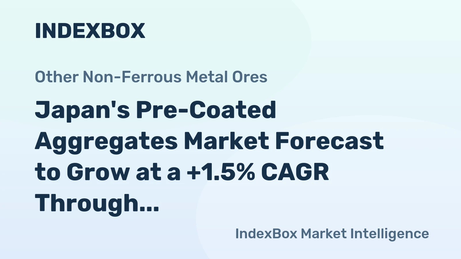Japan's Pre-Coated Aggregates Market Forecast to Grow at a +1.5% CAGR Through 2035