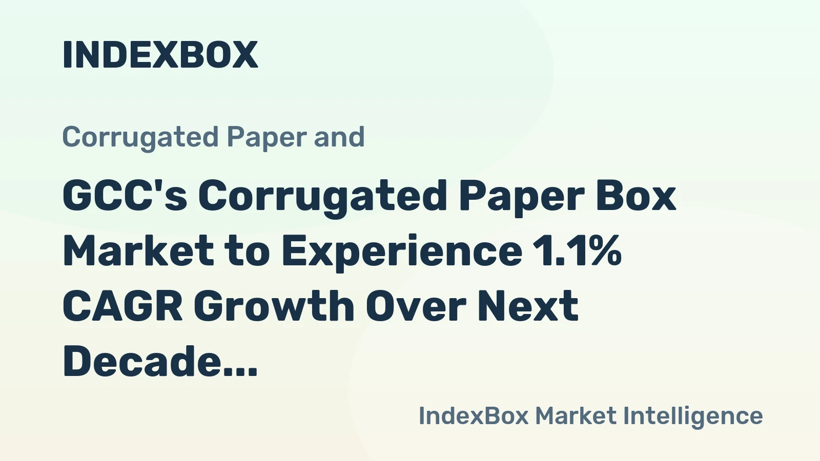 GCC's Corrugated Paper Box Market to Experience 1.1% CAGR Growth Over Next Decade