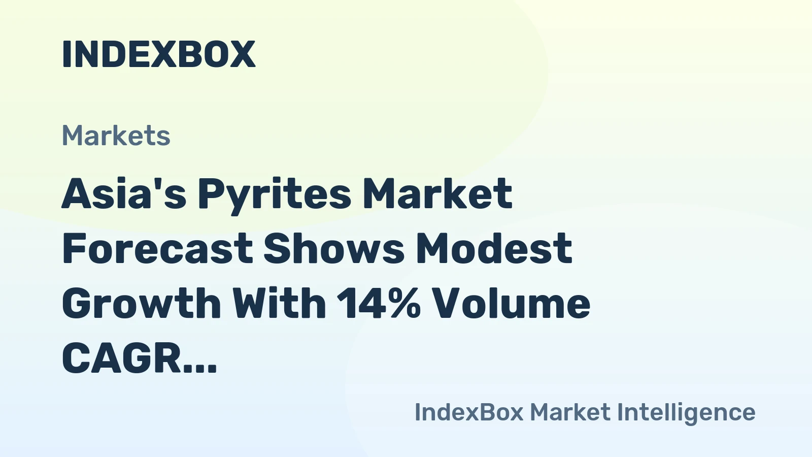 Asia's Pyrites Market Forecast Shows Modest Growth With 14% Volume CAGR Through 2035