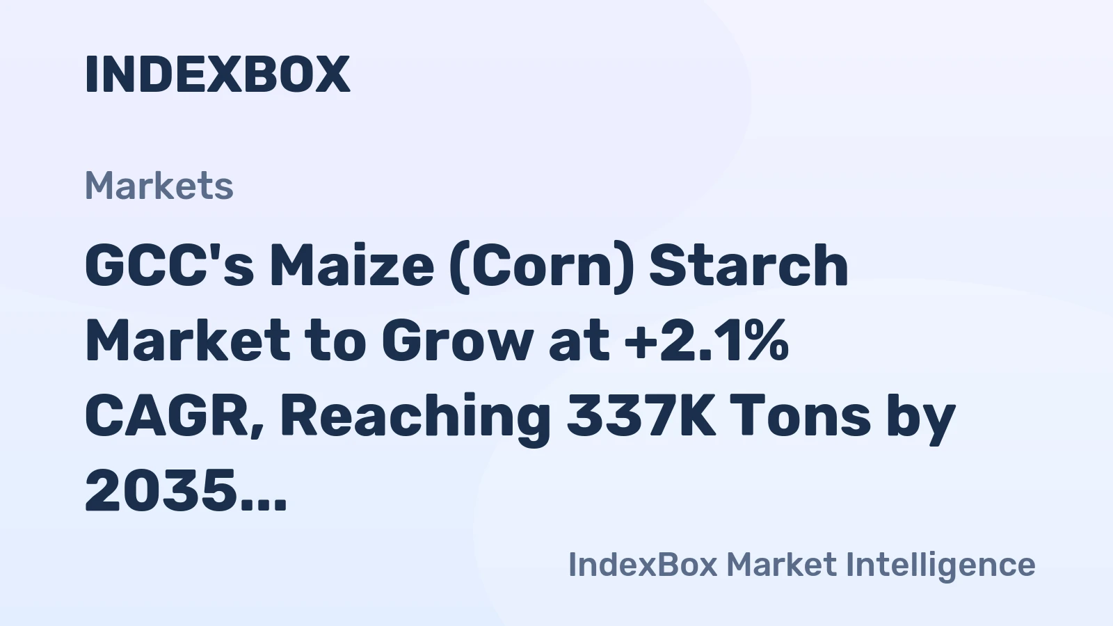 GCC's Maize (Corn) Starch Market to Grow at +2.1% CAGR, Reaching 337K Tons by 2035