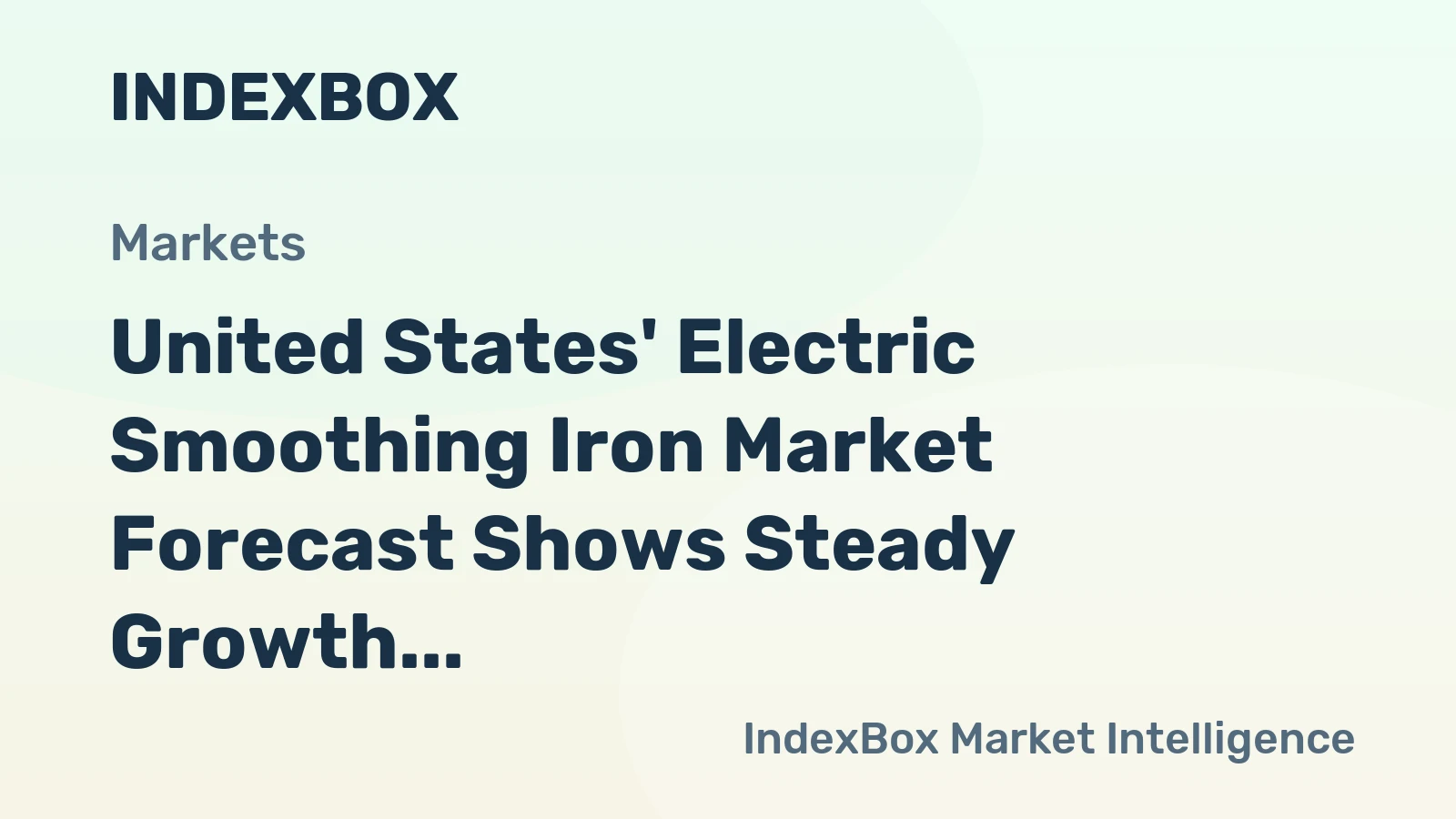 United States' Electric Smoothing Iron Market Forecast Shows Steady Growth With a 0.7% CAGR
