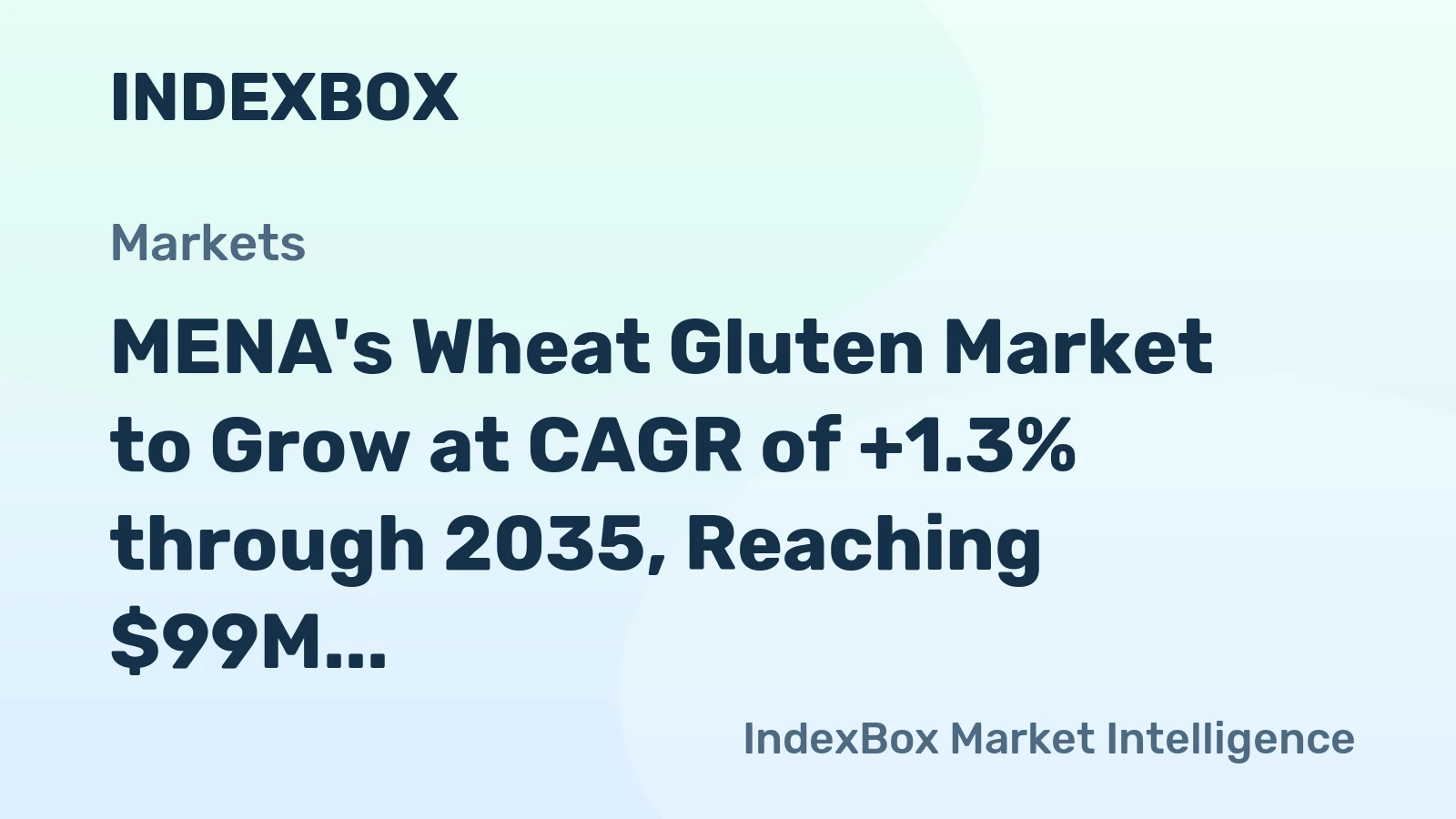 MENA's Wheat Gluten Market to Grow at CAGR of +1.3% through 2035, Reaching $99M in Value