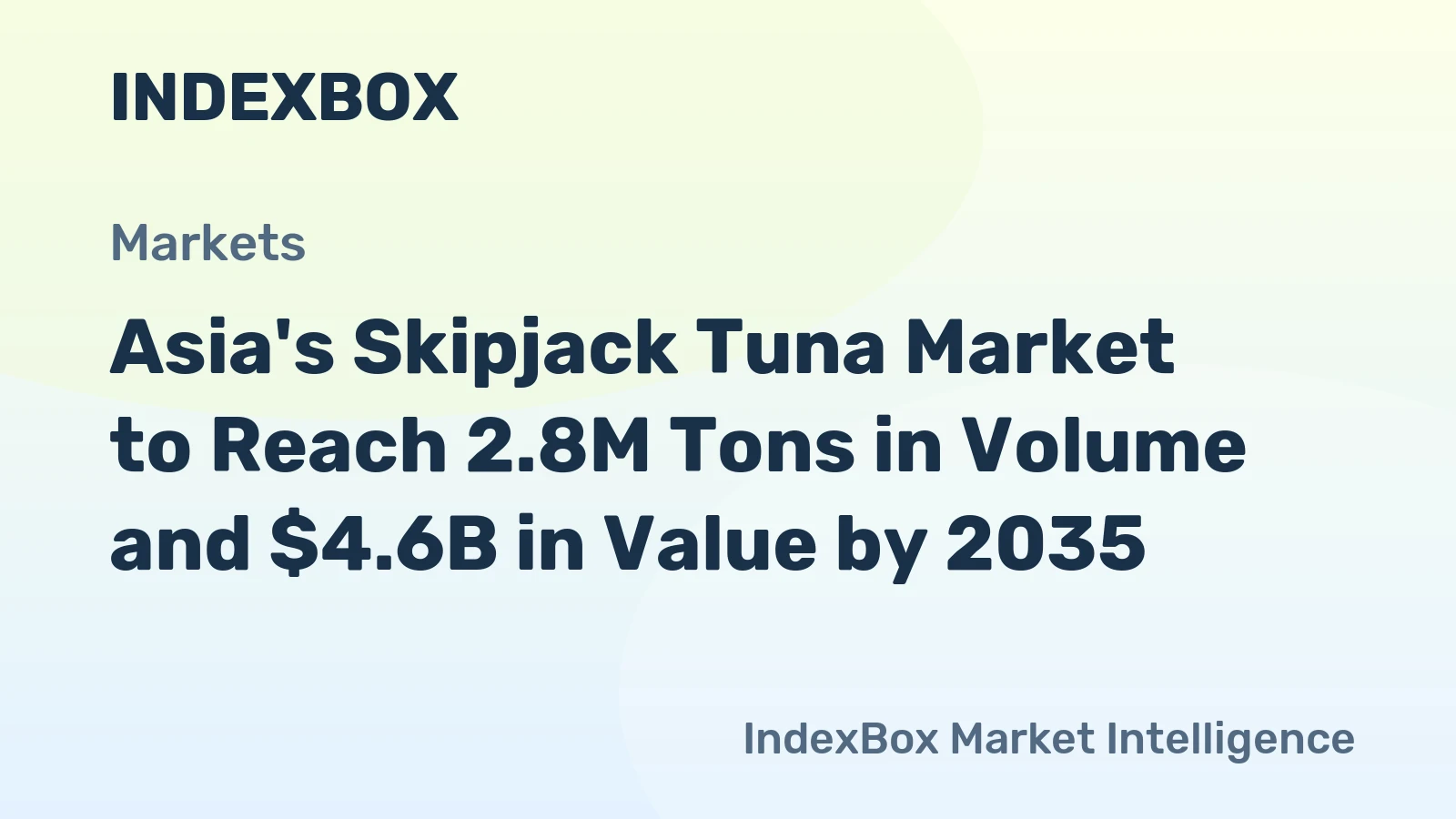 Asia's Skipjack Tuna Market to Reach 2.8M Tons in Volume and $4.6B in Value by 2035