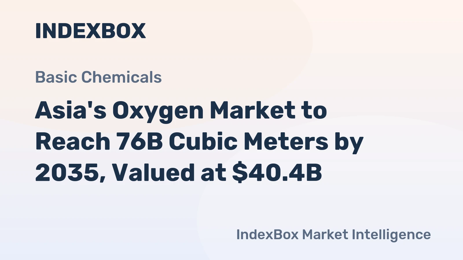 Asia's Oxygen Market to Reach 76B Cubic Meters by 2035, Valued at $40.4B