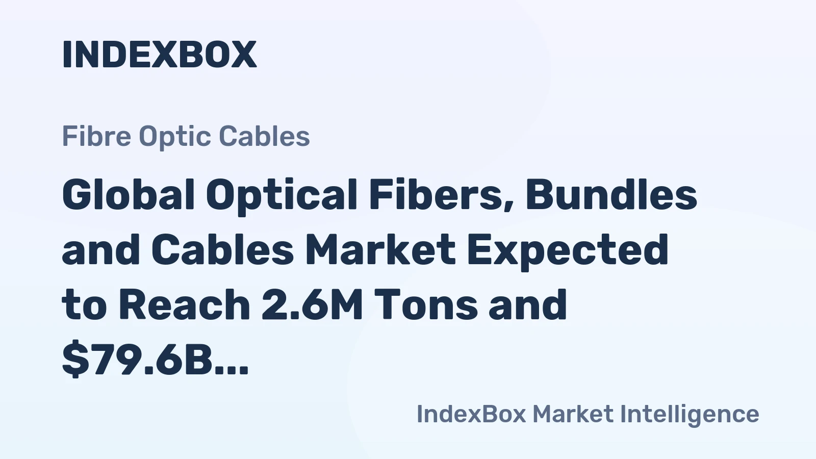 Global Optical Fibers, Bundles and Cables Market Expected to Reach 2.6M Tons and $79.6B by 2035