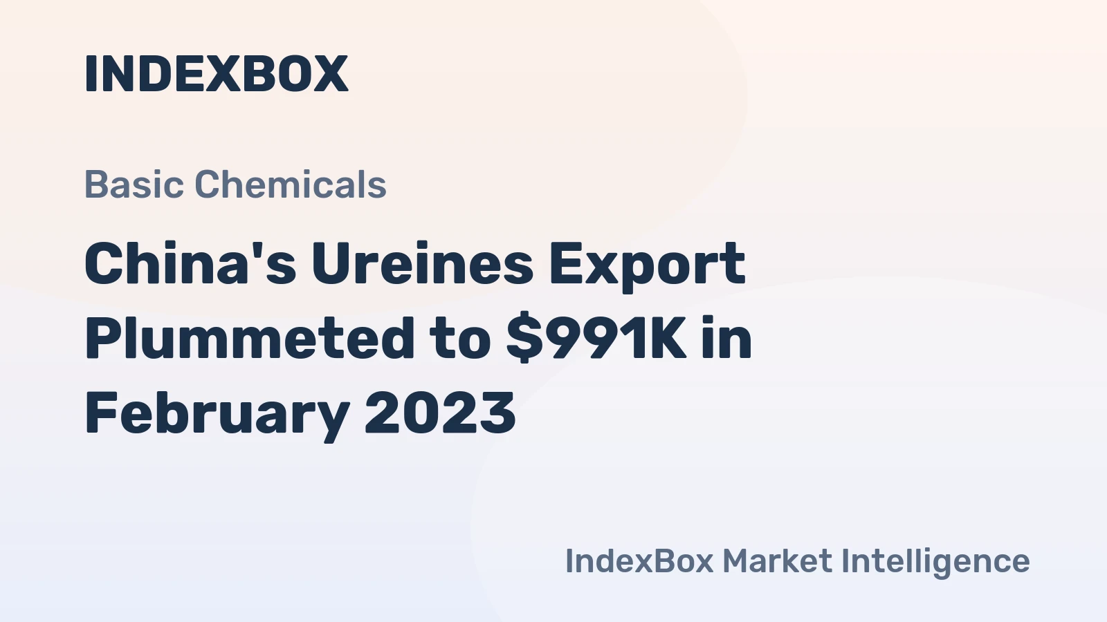 China's Ureines Export Plummeted to $991K in February 2023