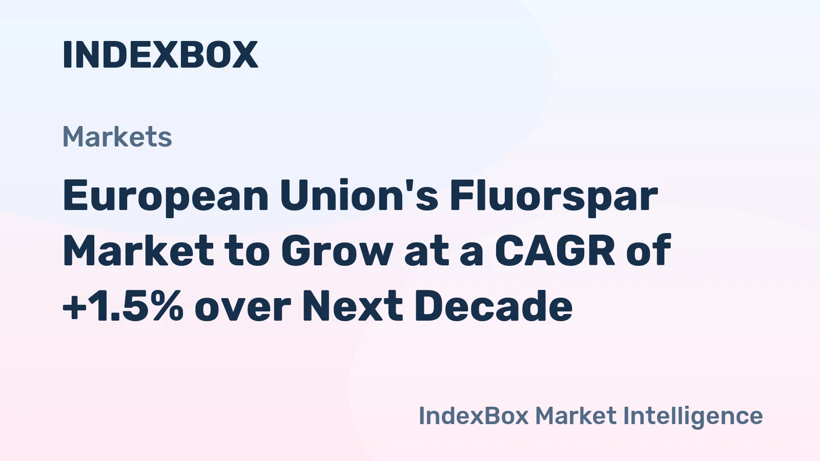 European Union's Fluorspar Market to Grow at a CAGR of +1.5% over Next Decade