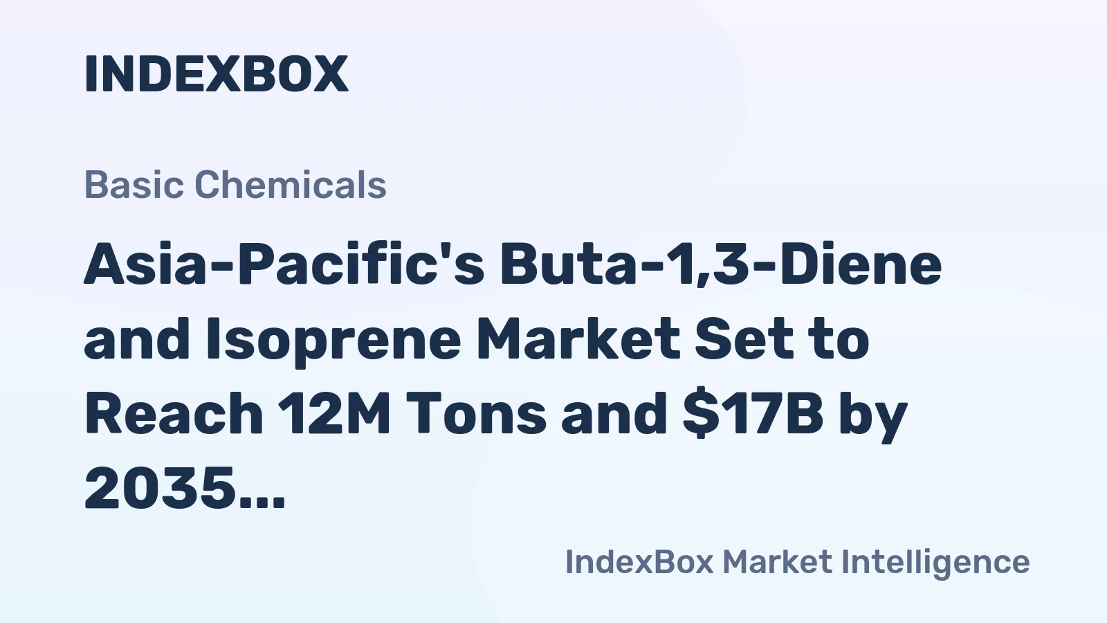 Asia-Pacific's Buta-1,3-Diene and Isoprene Market Set to Reach 12M Tons and $17B by 2035