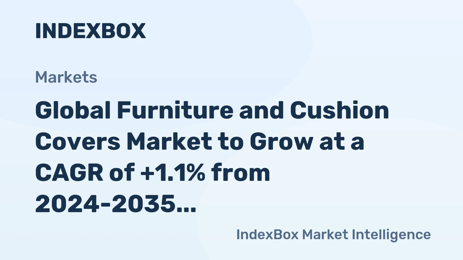 Global Furniture and Cushion Covers Market to Grow at a CAGR of +1.1% from 2024-2035, Reaching $37.3B by 2035