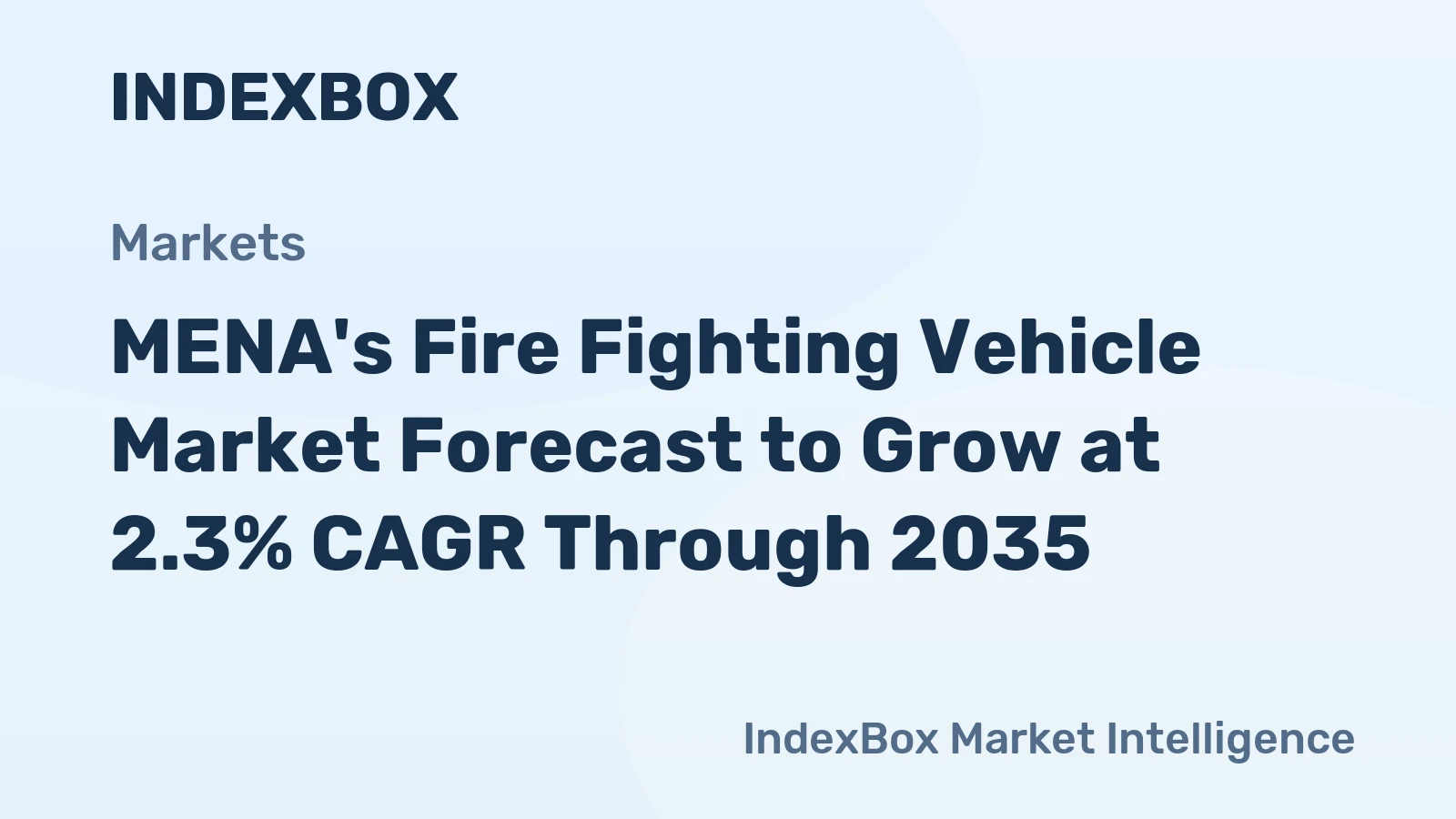 MENA's Fire Fighting Vehicle Market Forecast to Grow at 2.3% CAGR Through 2035