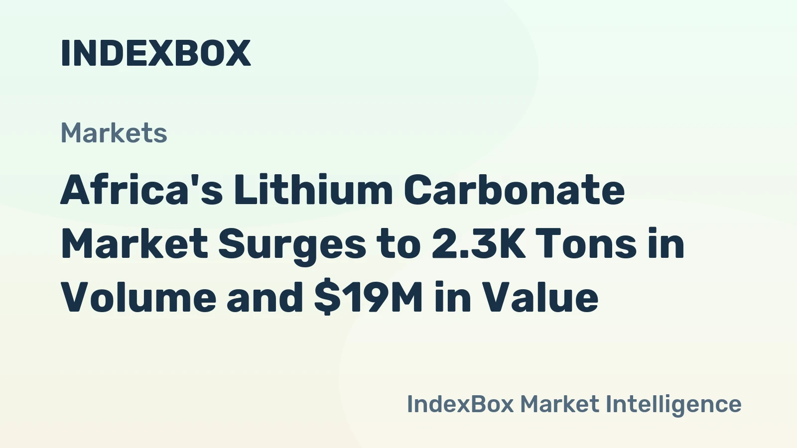 Africa's Lithium Carbonate Market Surges to 2.3K Tons in Volume and $19M in Value