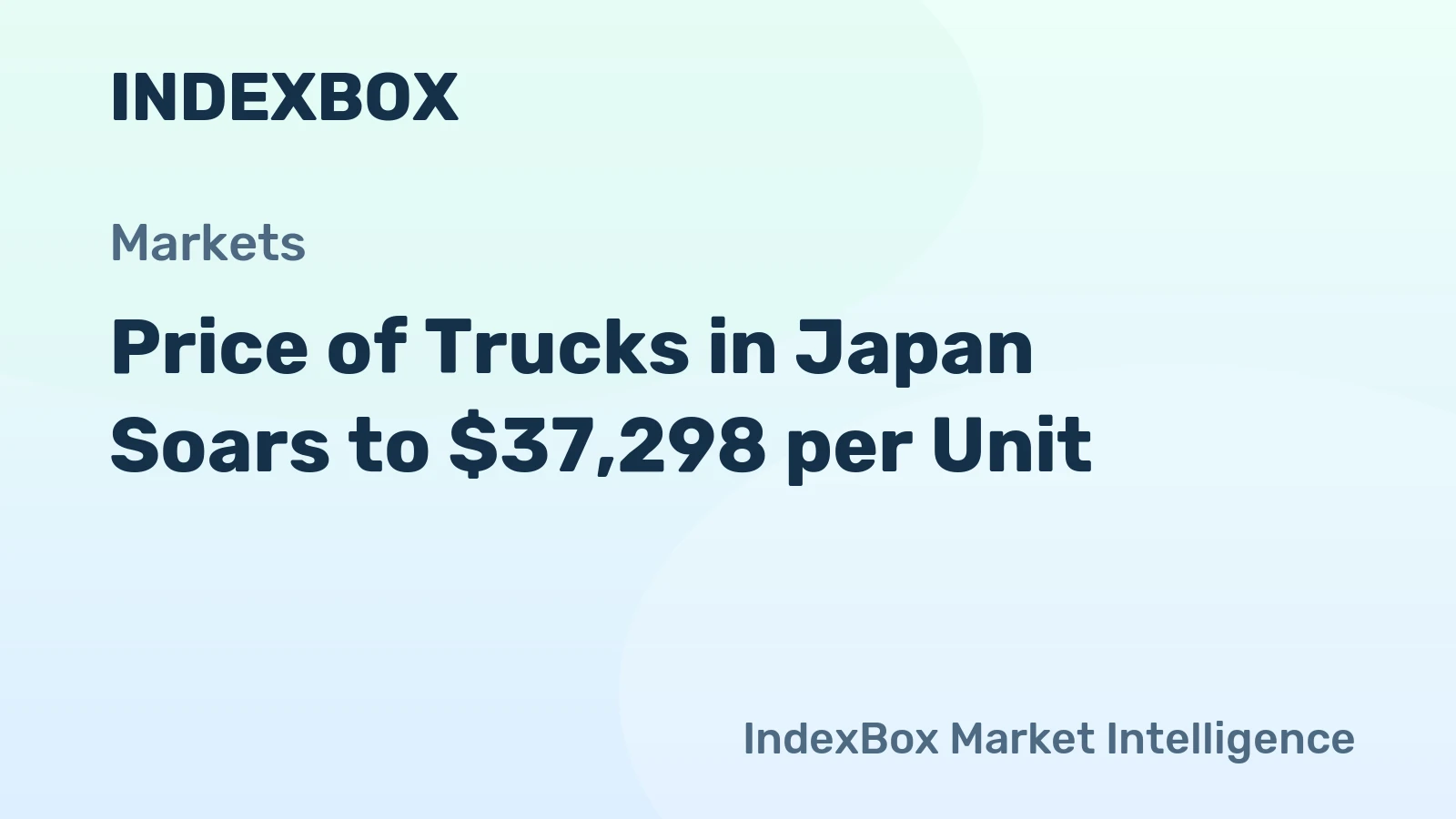 Price of Trucks in Japan Soars to $37,298 per Unit