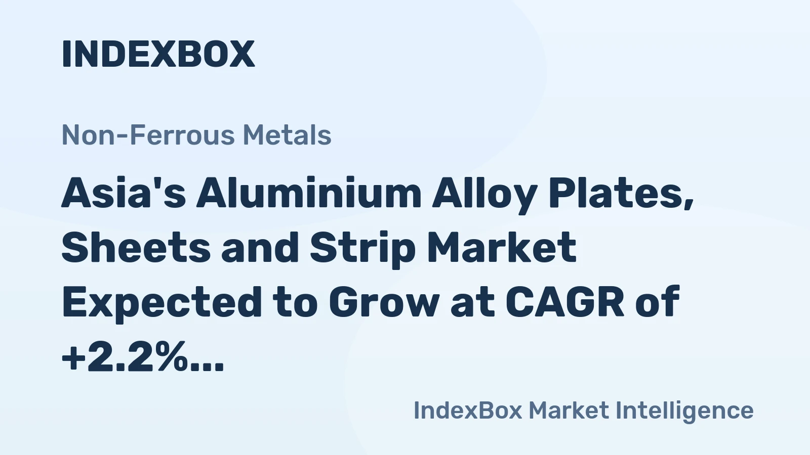 Asia's Aluminium Alloy Plates, Sheets and Strip Market Expected to Grow at CAGR of +2.2% Over Next Decade