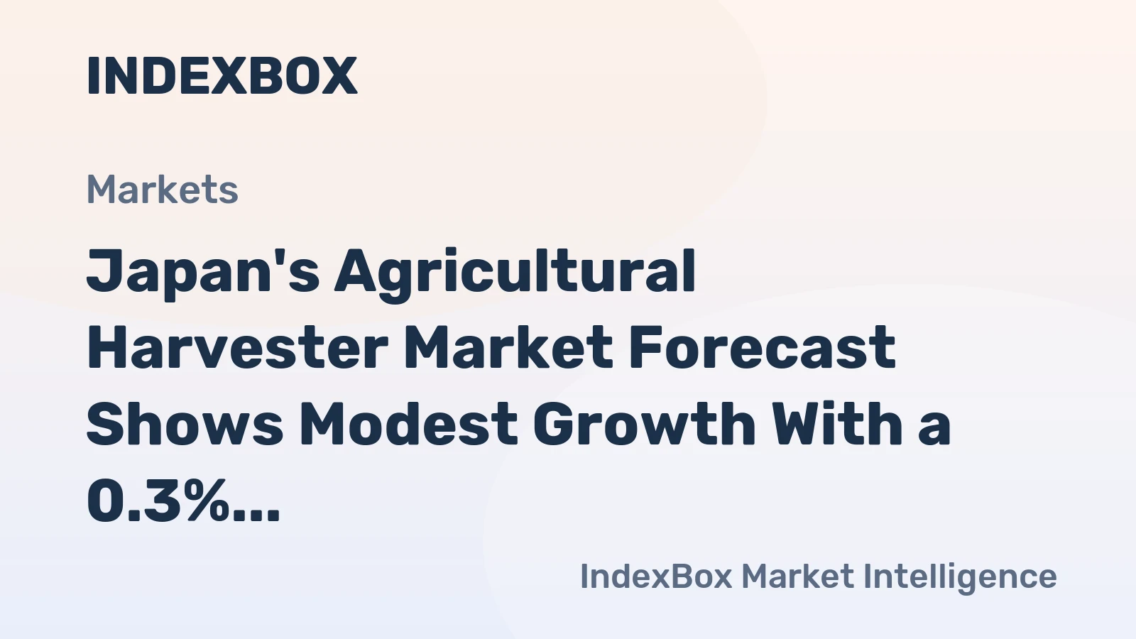 Japan's Agricultural Harvester Market Forecast Shows Modest Growth With a 0.3% CAGR in Value Through 2035