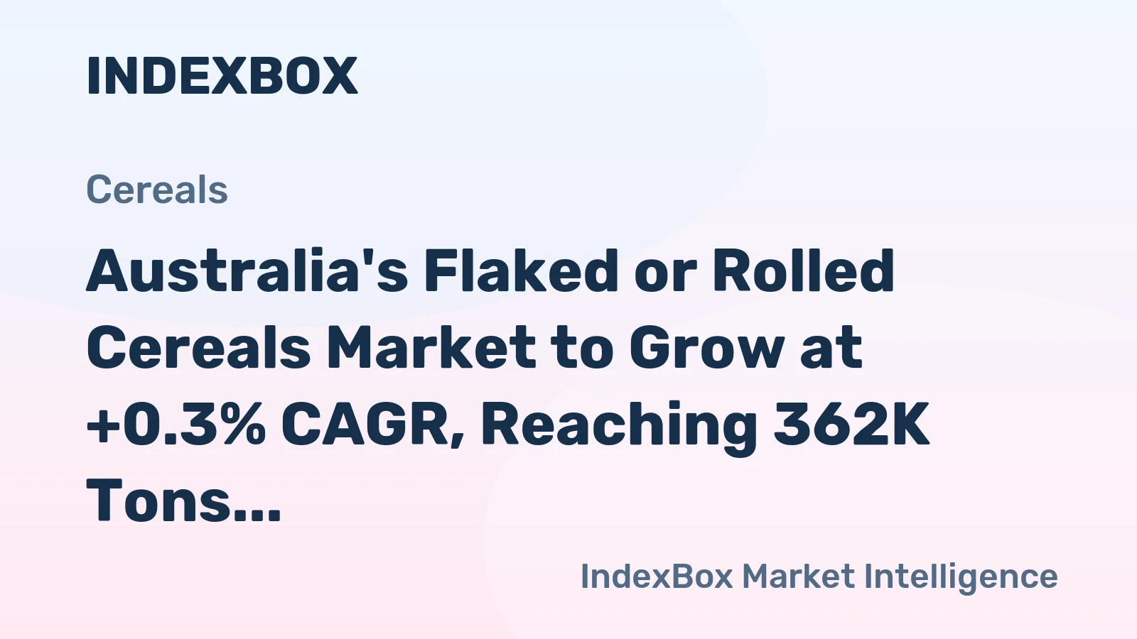 Australia's Flaked or Rolled Cereals Market to Grow at +0.3% CAGR, Reaching 362K Tons by 2035