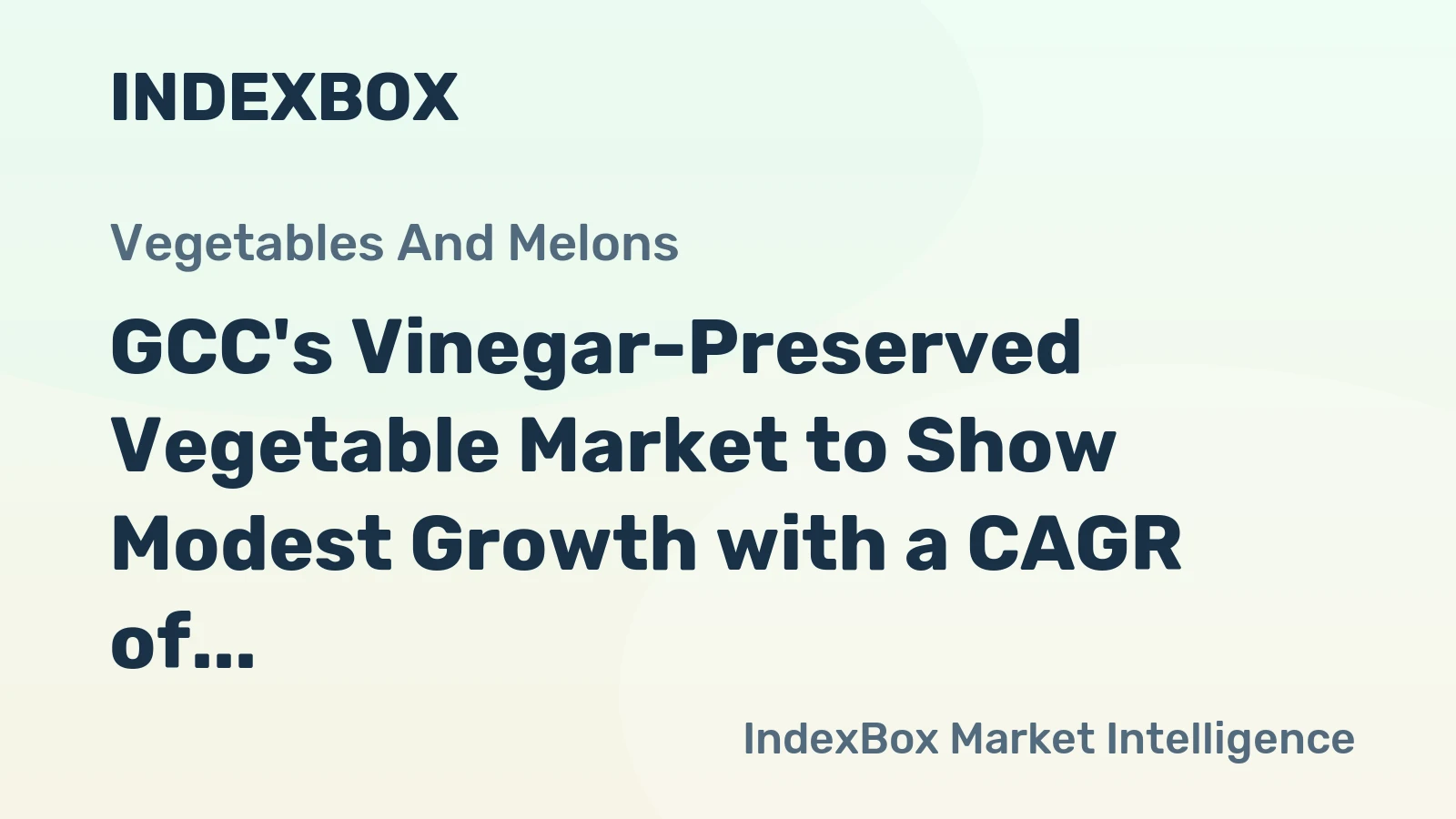 GCC's Vinegar-Preserved Vegetable Market to Show Modest Growth with a CAGR of +0.9% Over the Next Decade