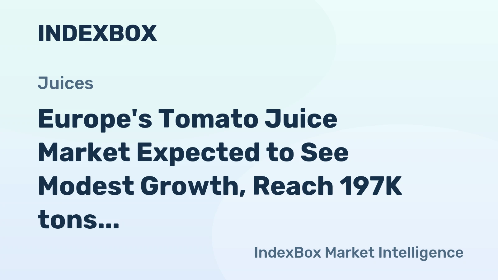 Europe's Tomato Juice Market Expected to See Modest Growth, Reach 197K tons by 2035, Valued at $199M