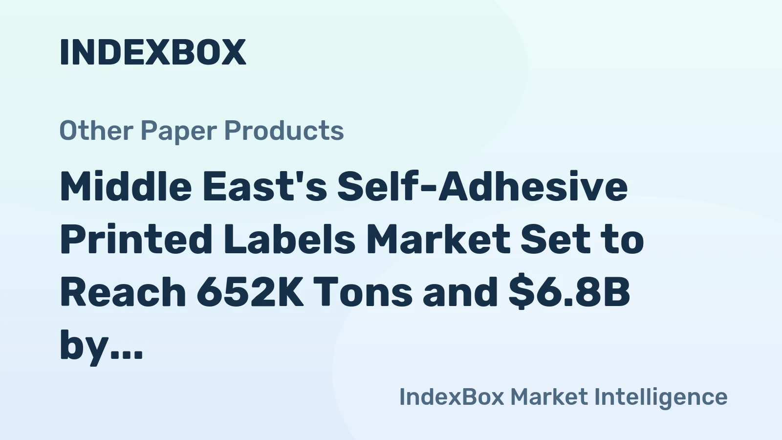 Middle East's Self-Adhesive Printed Labels Market Set to Reach 652K Tons and $6.8B by 2035