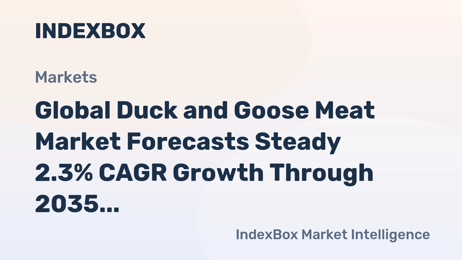 Global Duck and Goose Meat Market Forecasts Steady 2.3% CAGR Growth Through 2035