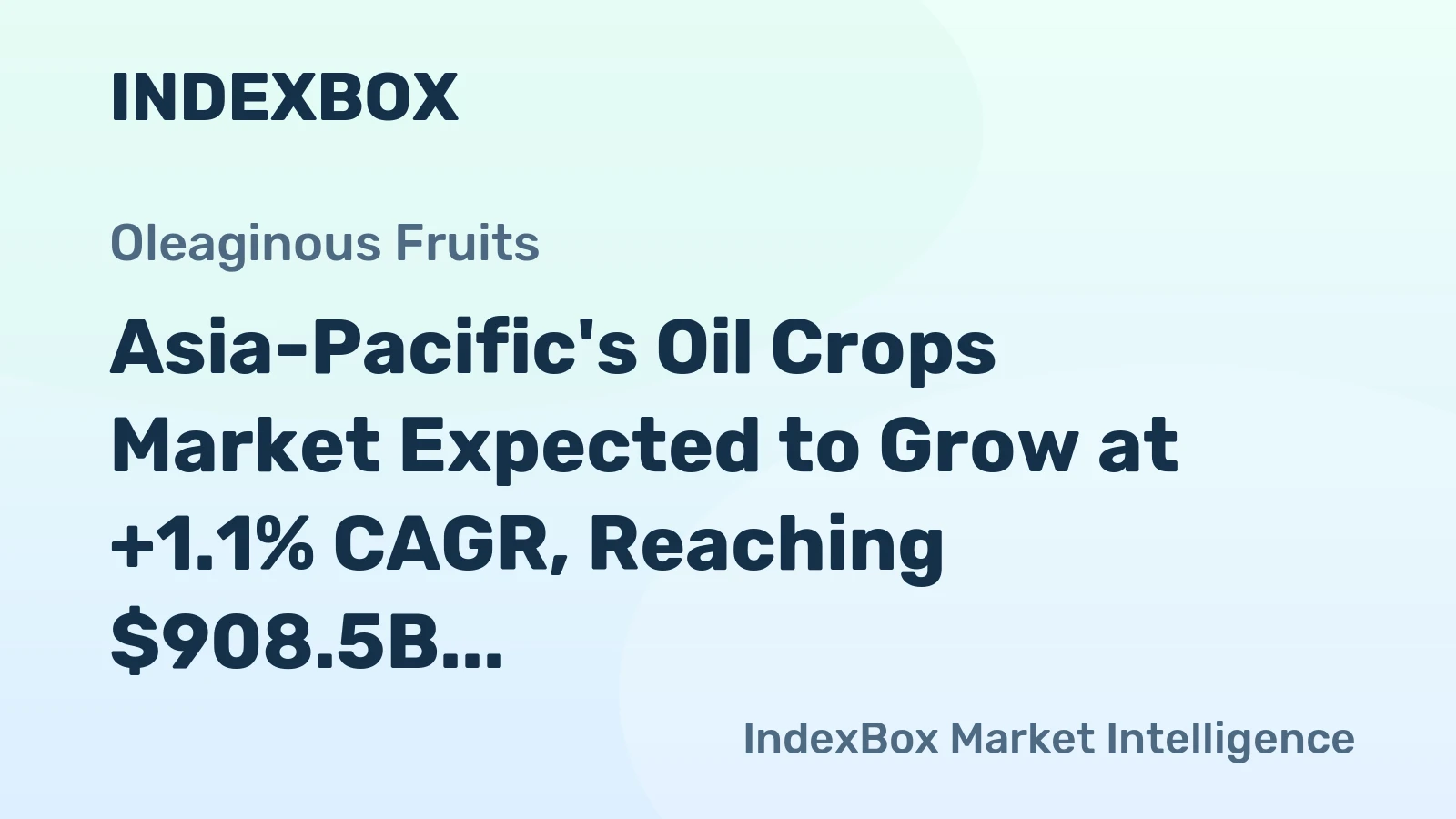 Asia-Pacific's Oil Crops Market Expected to Grow at +1.1% CAGR, Reaching $908.5B by 2035