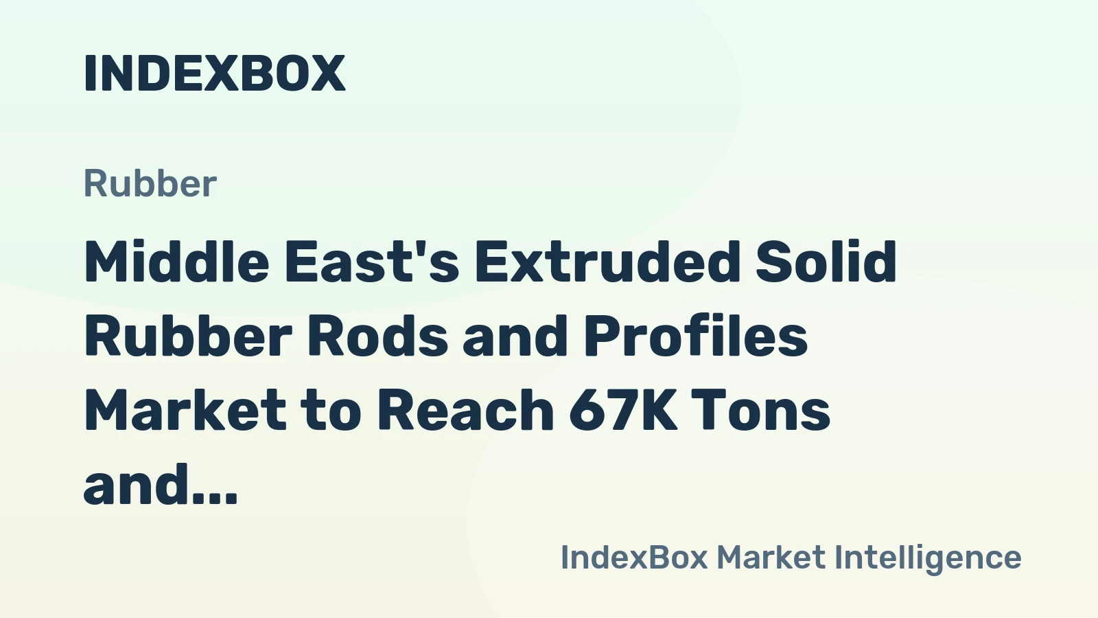 Middle East's Extruded Solid Rubber Rods and Profiles Market to Reach 67K Tons and $423M by 2035