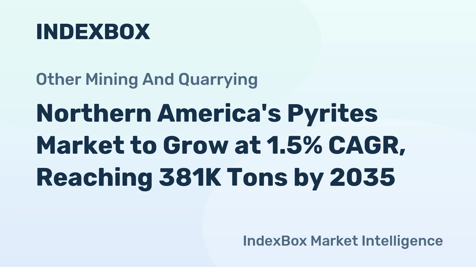 Northern America's Pyrites Market to Grow at 1.5% CAGR, Reaching 381K Tons by 2035