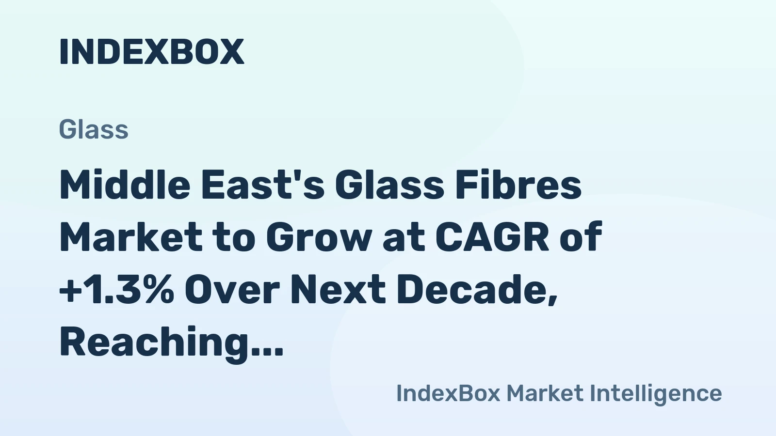 Middle East's Glass Fibres Market to Grow at CAGR of +1.3% Over Next Decade, Reaching $3.5B by 2035