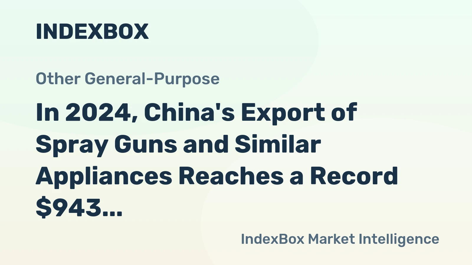 In 2024, China's Export of Spray Guns and Similar Appliances Reaches a Record $943 Million